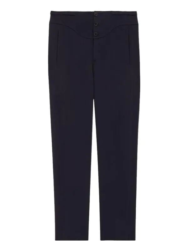 Saint Laurent Button Detailed Straight Leg Pants - Black