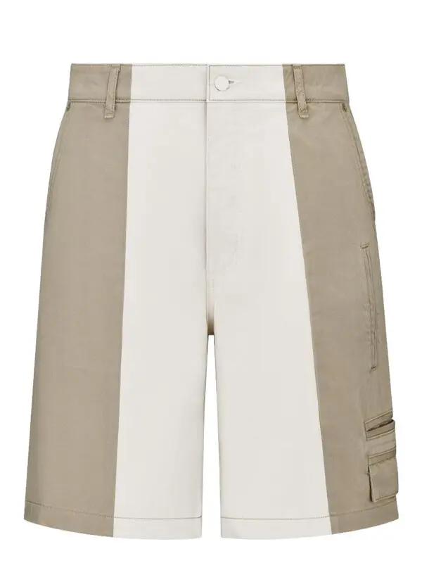 Dior Color-blocked Belted Cargo Shorts - White