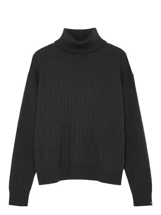 Eleventy Ribbed Turtleneck Knitwear - Black
