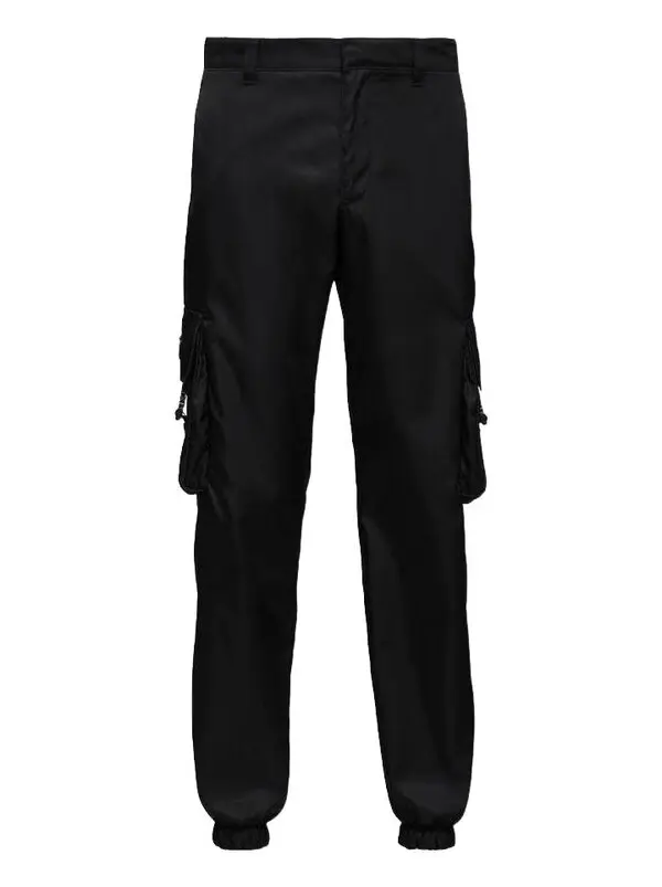 Prada Re-nylon Cargo Pants With Logo Detail - Black