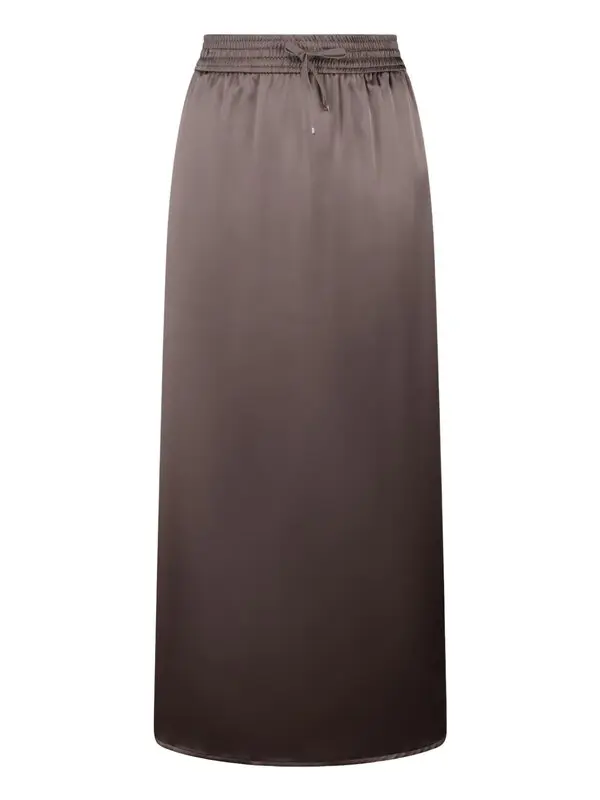Herno Midi Skirt With Drawstring Waist And Side Slits - Black