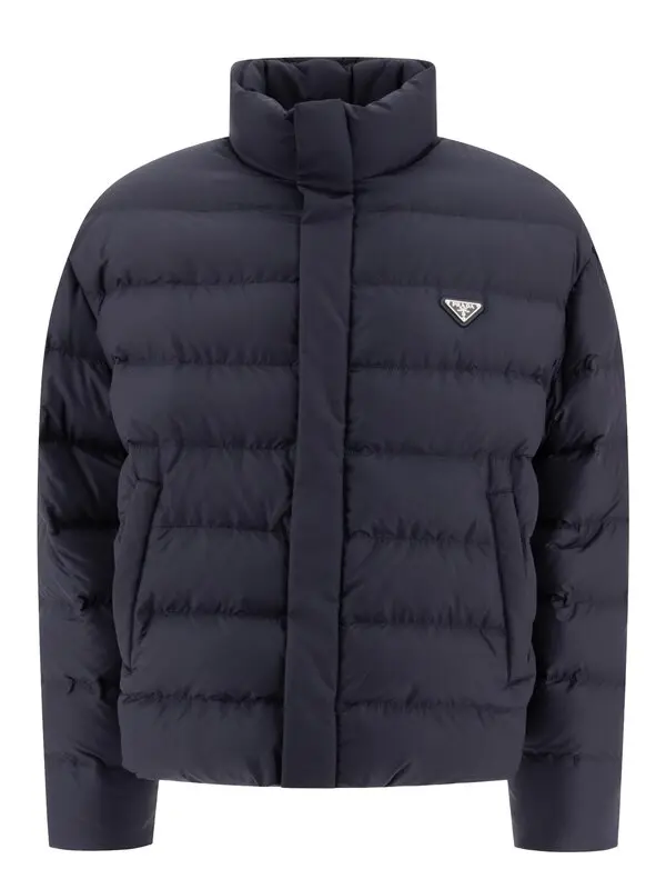 Prada Quilted Technical Down Jacket - Blue