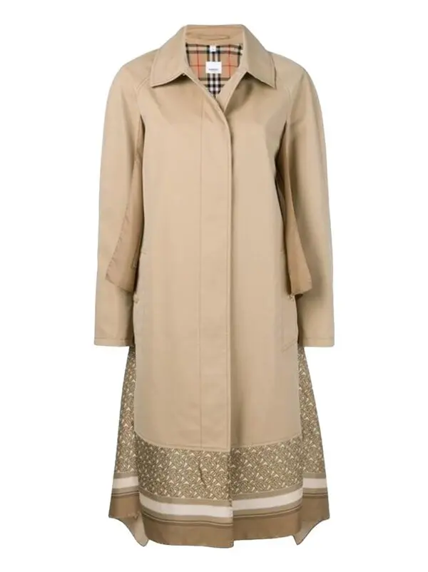 Burberry Trench Coat With Checkered Print - Nude
