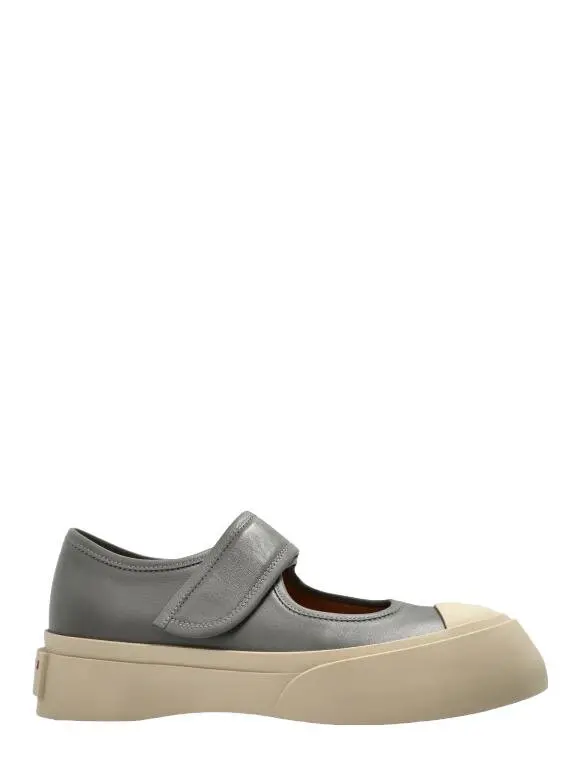 Marni Mary Jane Round-toe Sneakers - Grey