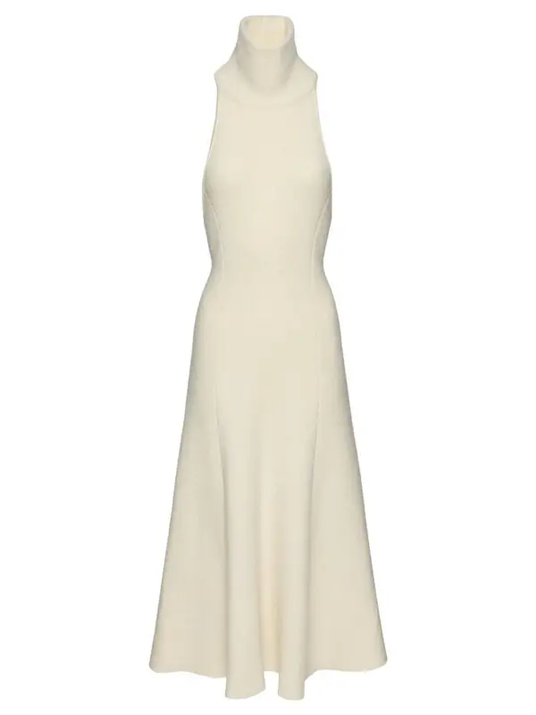 Magda Butrym Sleeveless Knit Midi Dress With Open Back - Cream