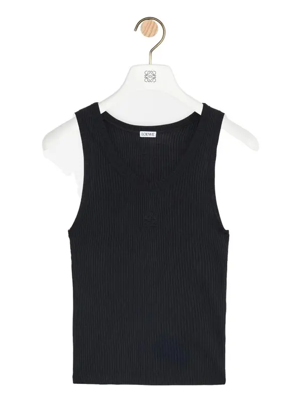 Loewe Anagram Sleeveless Ribbed Tank Top - Black