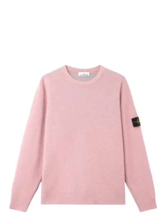 Stone Island Logo Patch Crewneck Sweater - Oleander