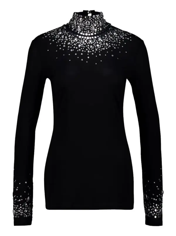 Rabanne High-neck Embellished Top - Black