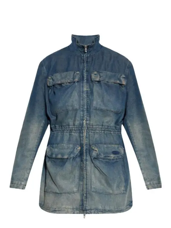 DIESEL® De Weny Logo Embroidered Denim Jacket - Blue