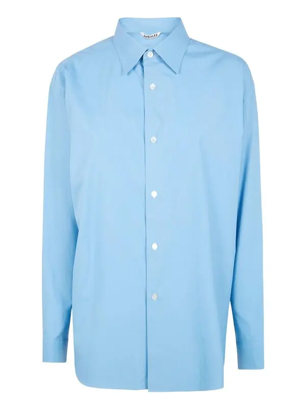 Auralee Finx Twill Shirt - Blue