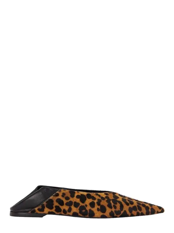 Saint Laurent All-over Patterned Pointed Toe Flat - Black