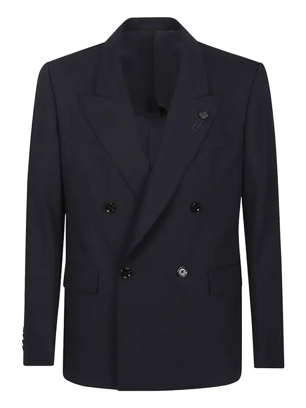 LARDINI Double-breasted Blazer - Black