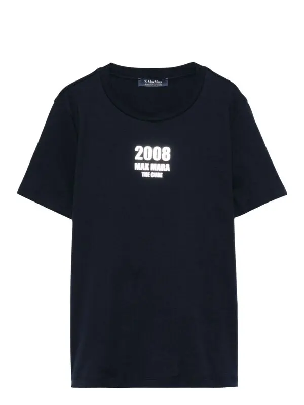 Max Mara Logo Printed Crewneck T-shirt - Black