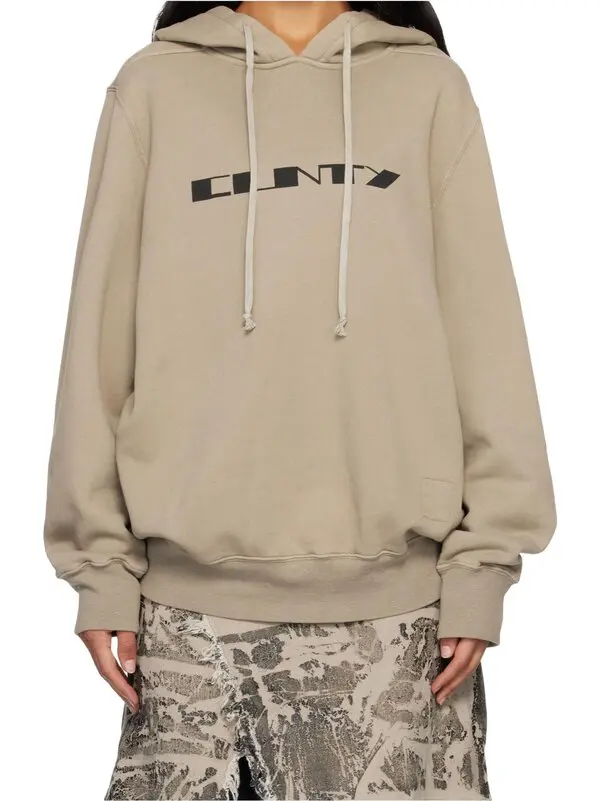 Rick Owens Oversized Hooded Sweatshirt - Nude