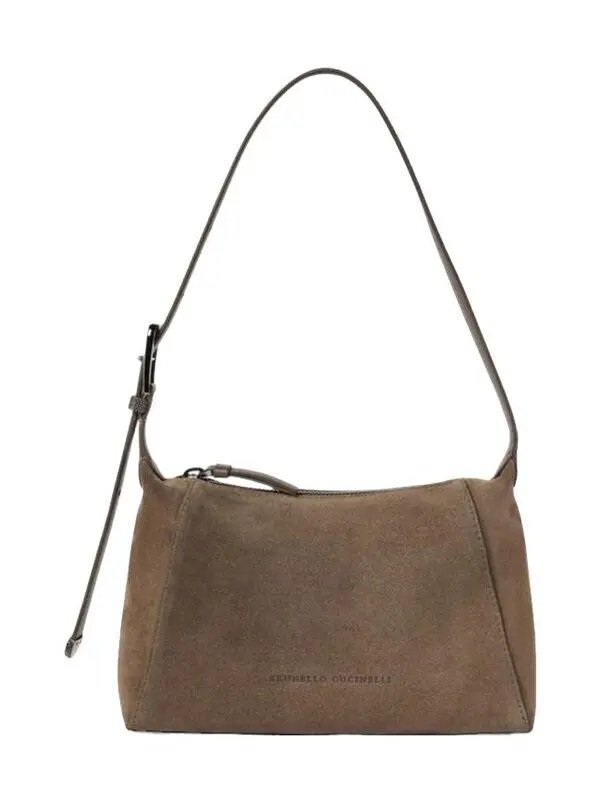 Brunello Cucinelli Embellished Shoulder Bag - Taupe