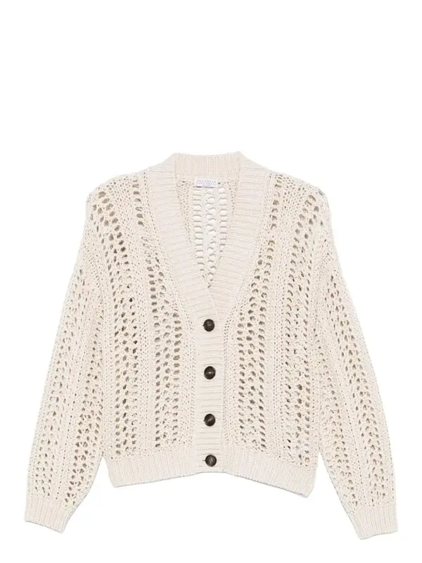 Brunello Cucinelli Long Sleeved Open Knit Cardigan - No