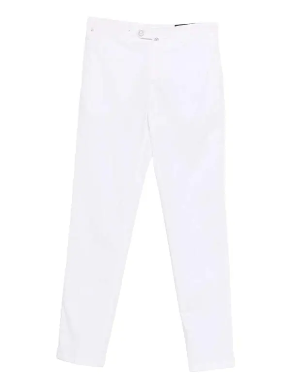 Kiton Buttoned Trousers With Belt Loops And Side Pockets - White