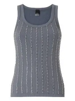 Pinko Embellished Ribbed Tank Top - Gray