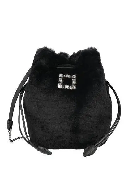 ROGER VIVIER Embellished Drawstring Bucket Bag - Black