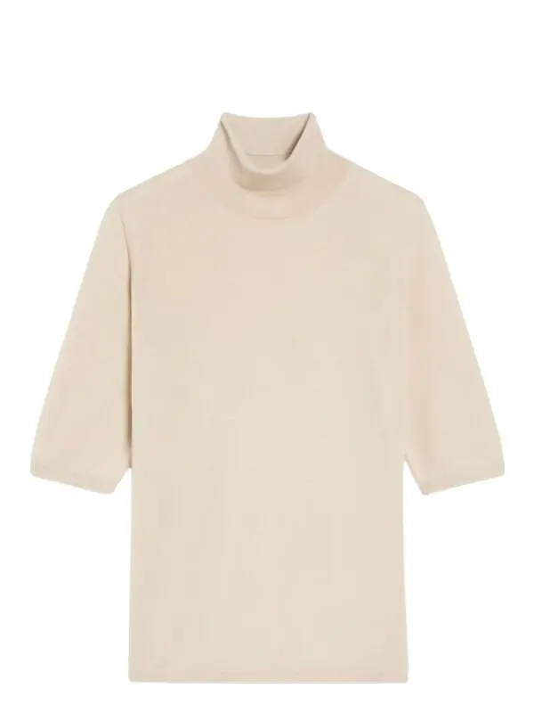 Max Mara Cecina High Neck Half-sleeved Jumper - Nude