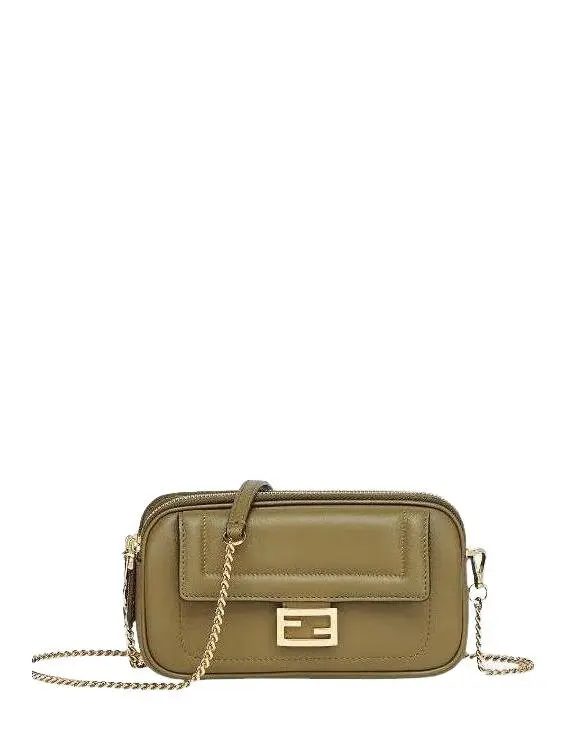 Fendi Easy 2 Baguette Crossbody Bag - Olive Green
