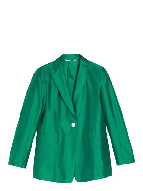 Max Mara Single-breasted Silk Blazer - Green