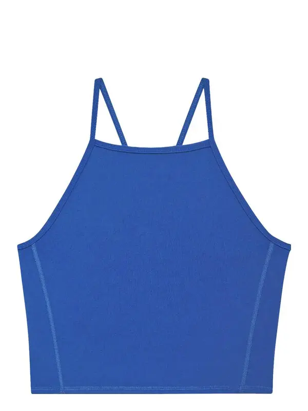 ANINE BING Cai Cropped Tank Top With Logo - Blue