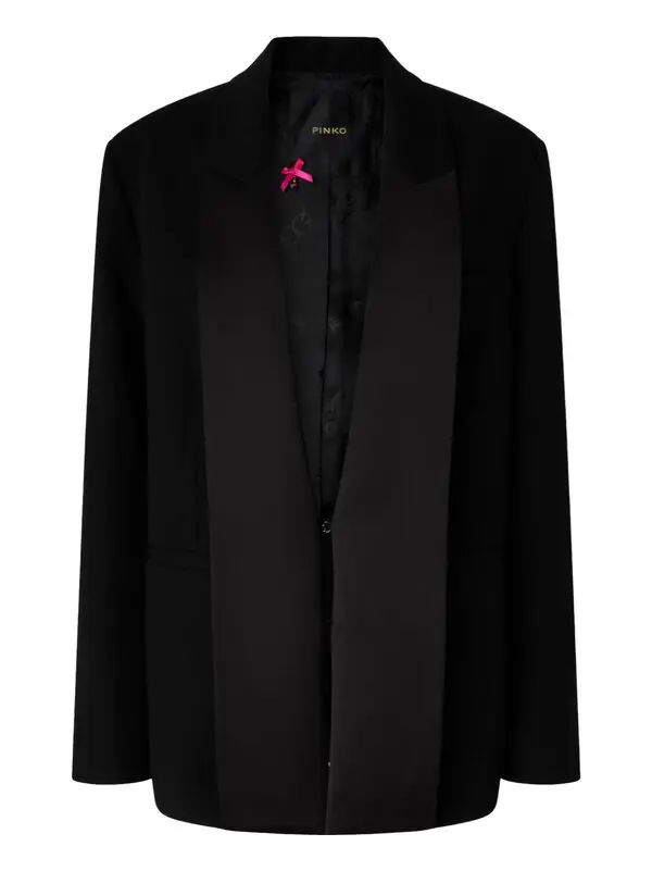Pinko Satin Lapel Jacket - Black