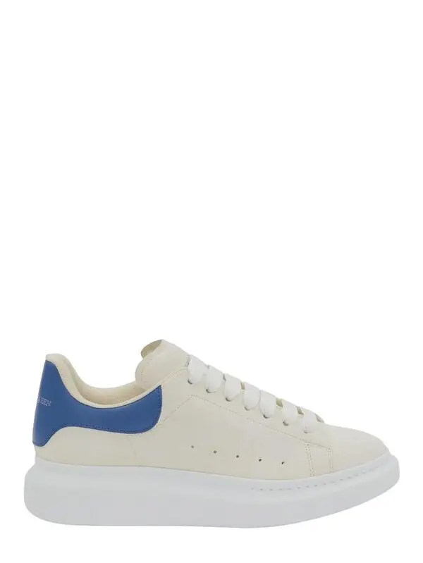 Alexander McQueen Oversized Lace-up Sneakers In Suede - White