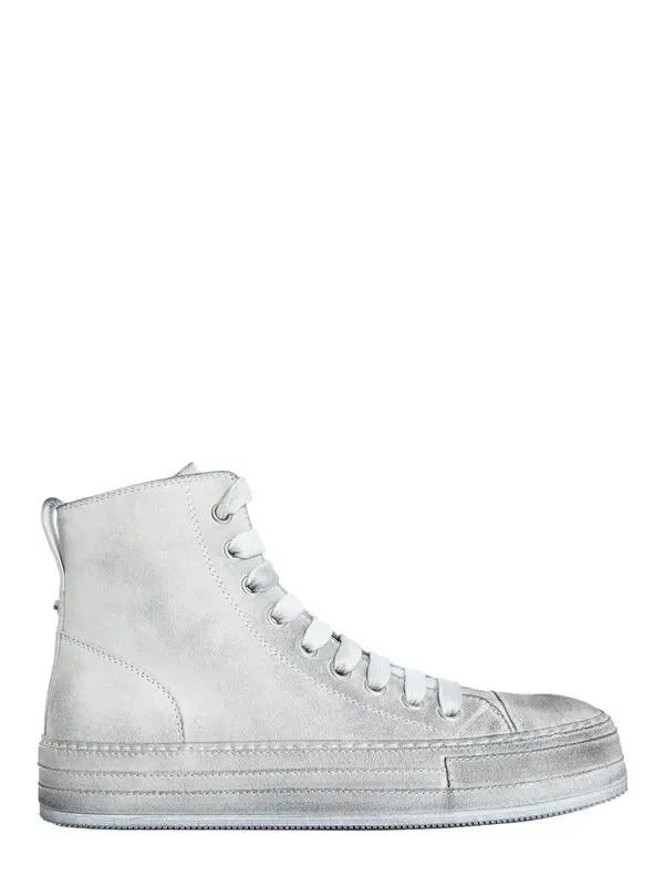 ANN DEMEULEMEESTER Orvo Suede Lace-up High-top Sneakers - Off-white