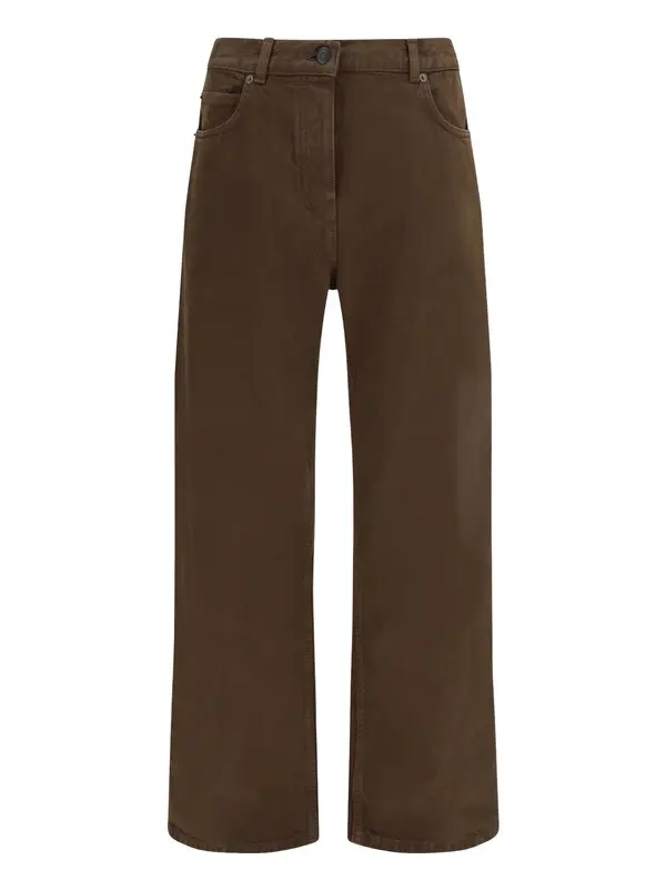THE ROW Finbar Cotton Denim Jeans - Brown