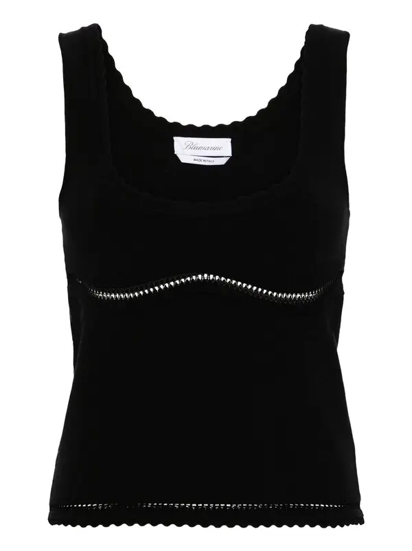 Blumarine Cut-out Detailed Tank Top - Black