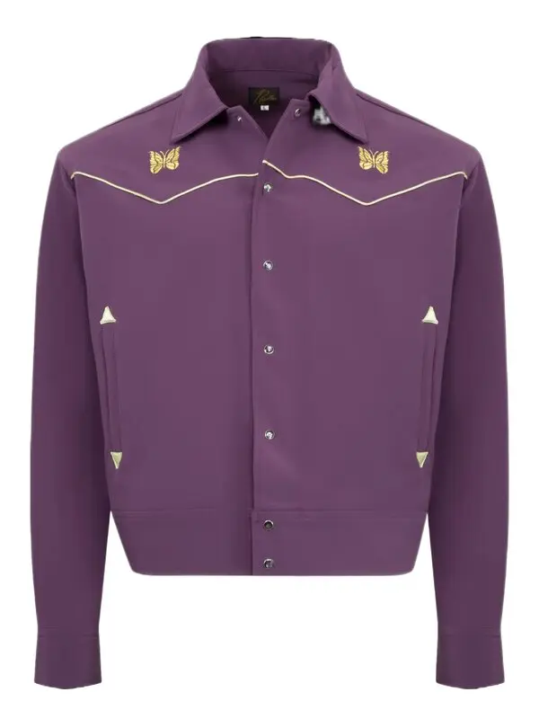 Needles Long-sleeved Casual Jacket With Embroidered Logo - Purple
