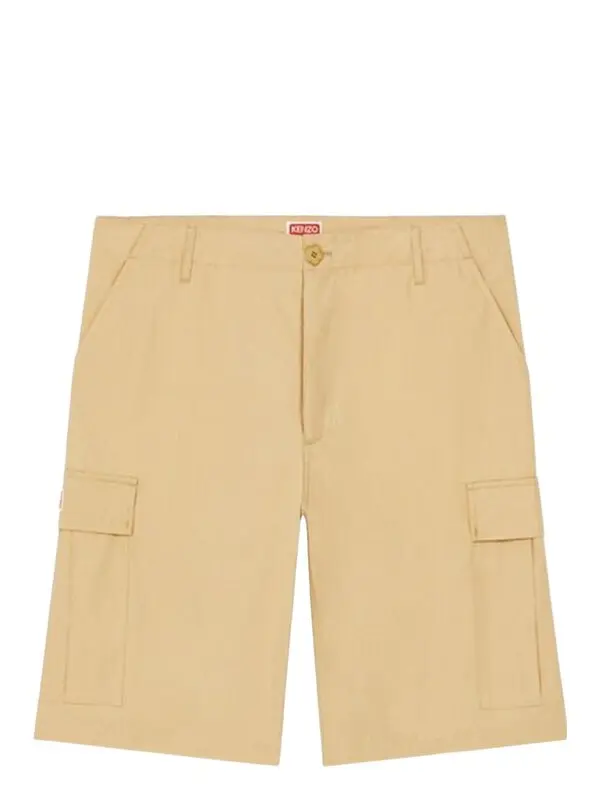 Kenzo Knee-length Cargo Shorts With Drawstring Waist - Nude