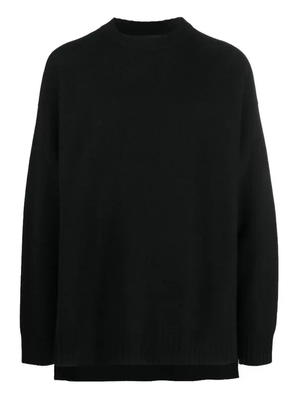 JIL SANDER Long-sleeved Knit Pullover - Black