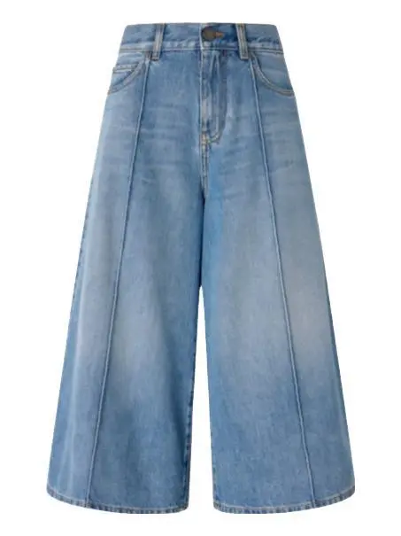Pinko Seam Wide Leg Denim Jeans - Blue