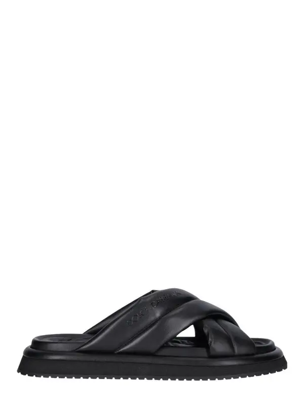 Dolce & Gabbana Crossover Strap Sandals - Black
