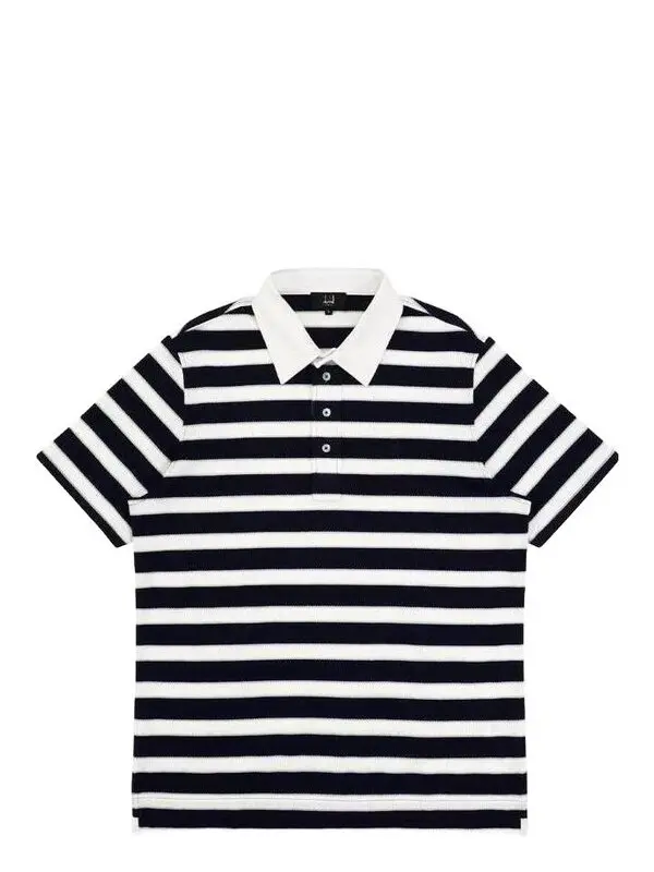 Dunhill Logo Embroidered Polo Shirt - Black