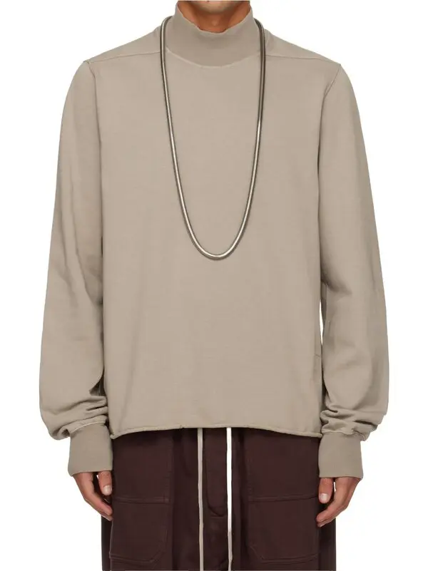 Rick Owens High Neck Knit Sweater - Dirty Pearl