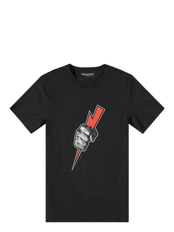 Neil Barrett Round-necked Logo T-shirt - Black