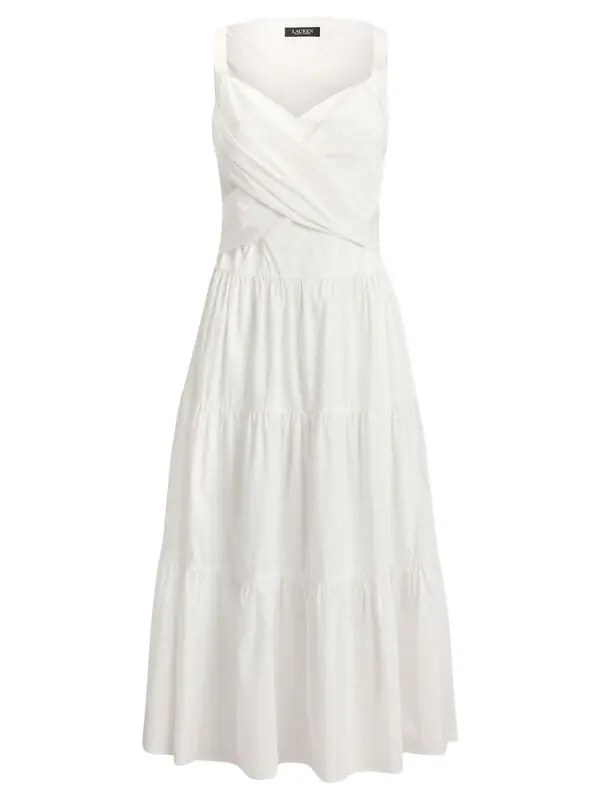 Ralph Lauren Sleeveless Cross-over Detailed Tiered Midi Dress - No