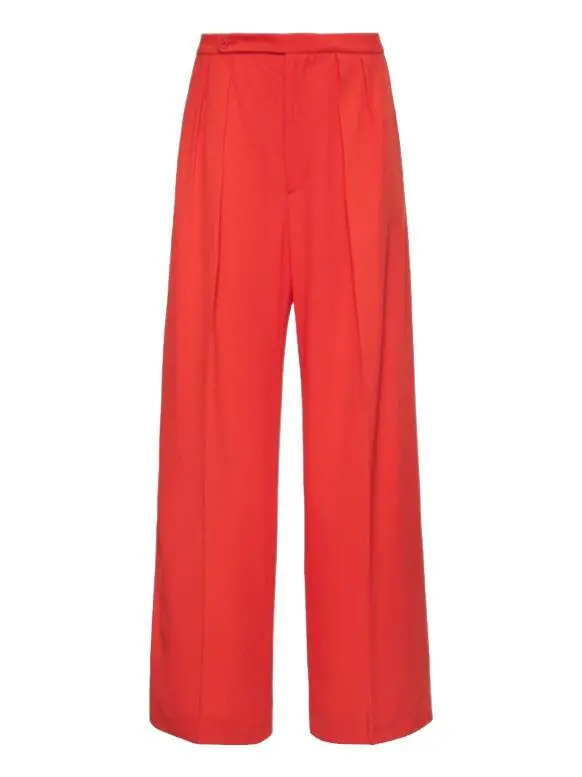 Aspesi Mid-waist Wide Leg Pleated Trousers - Red