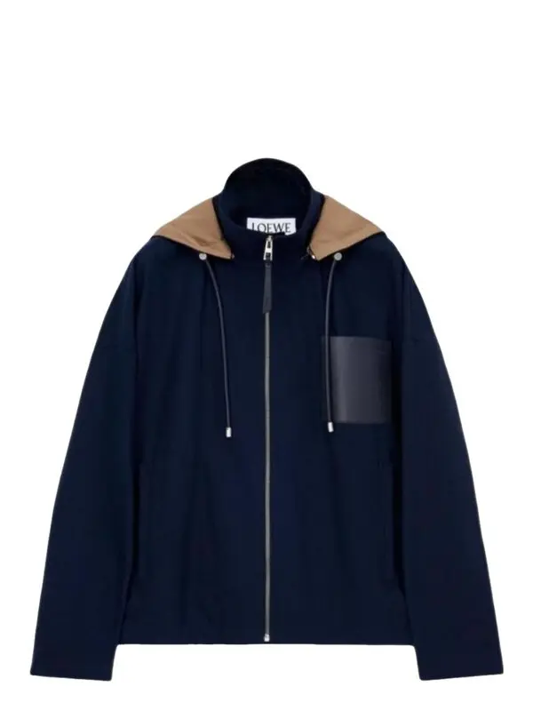 Loewe Hooded Jacket With Zip Fastening - Black