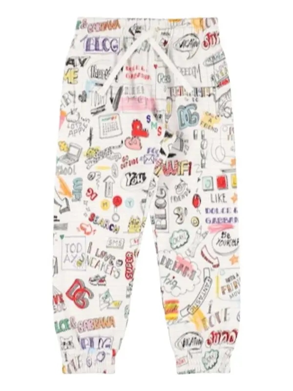 Dolce & Gabbana Printed Cotton Sweatpants - White