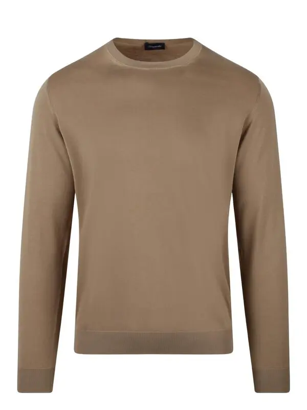 DRUMOHR Crewneck Cotton Knitted Sweater - Beige
