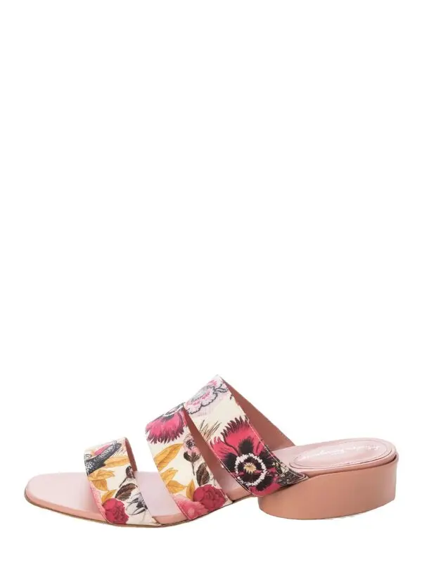 FERRAGAMO Floral High-heeled Slippers - Pink