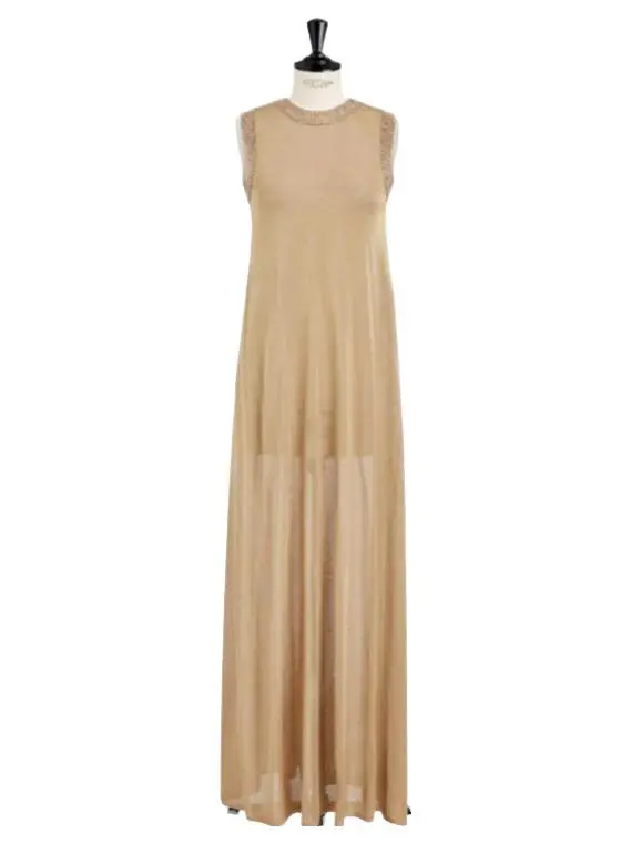Dior Sleeveless Maxi Dress - Nude