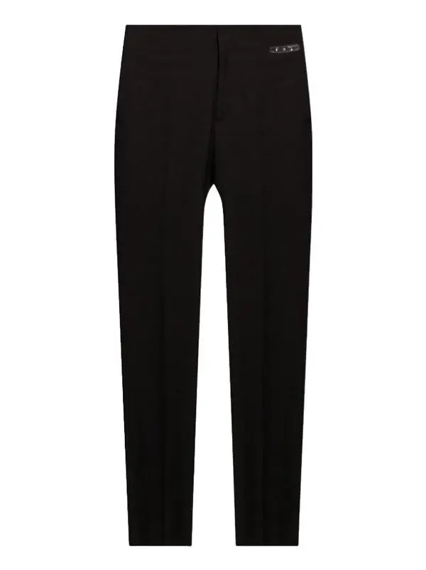 Off-White Logo Patch Straight Leg Tailored Pants - Black