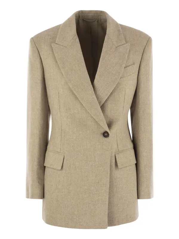 Brunello Cucinelli Single-breasted Wrap-around Waist Jacket - Nude