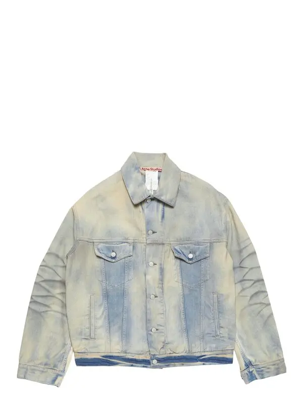 Acne Studios Oversized Distressed Denim Jacket - Gray